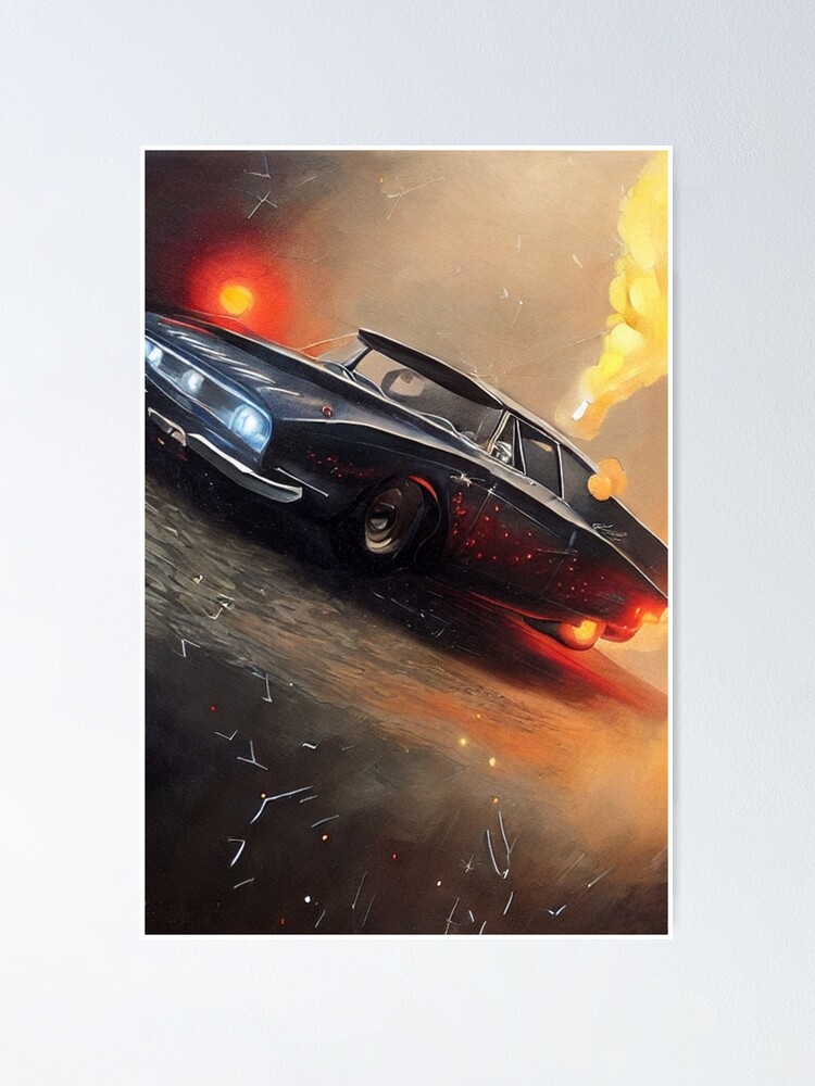 "Hot Rod Burn Out" Poster for Sale by BrightC | Redbubble