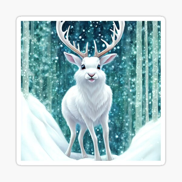 "Cute funny white rabbit deer hybrid" Sticker for Sale by mintygreenart ...
