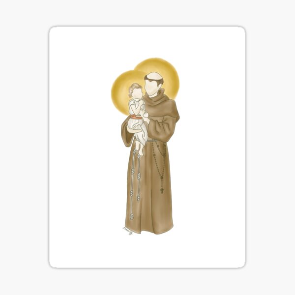 "Saint Anthony of Padua" Sticker for Sale by ManyBlessings | Redbubble