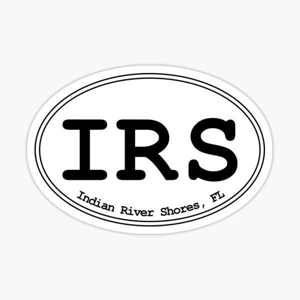 "IRS - Indian River Shores Florida Oval Design" Sticker for Sale by ...