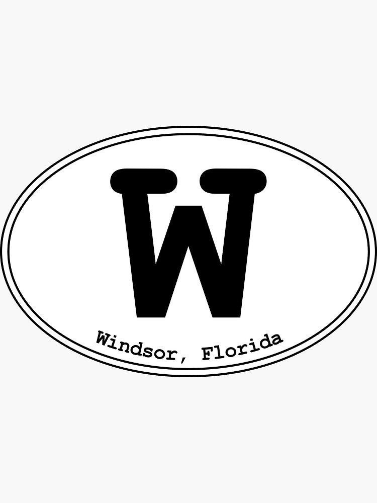 "W - Windsor Florida Oval Design" Sticker for Sale by dodgemdesigns | Redbubble