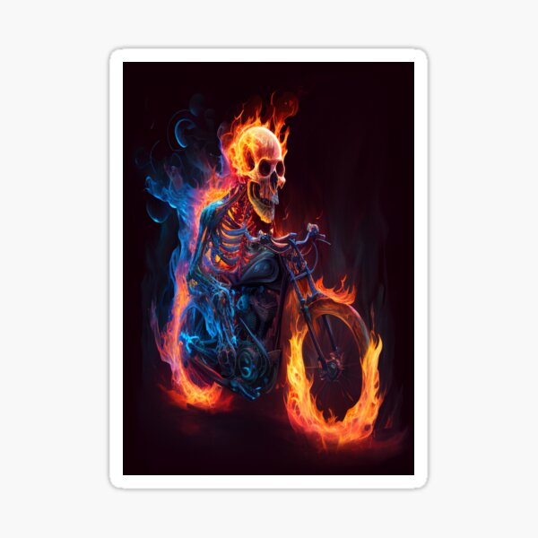 "Ghost Rider Fire Skeleton " Sticker for Sale by DalexMK | Redbubble