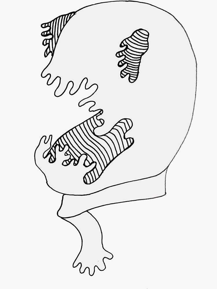"Swiggle Face w/ Lines & Scarf" Sticker for Sale by yetipivot | Redbubble