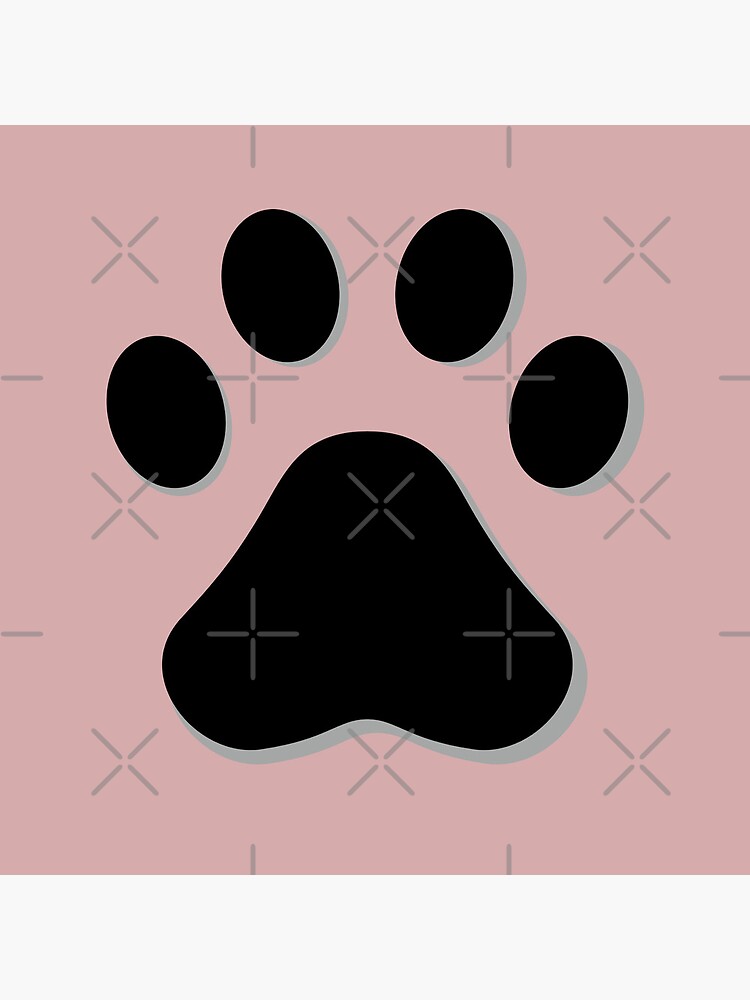 "Simple and Modern Light Theme White, Pink, and Black Dog Paw Print ...