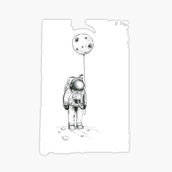 "Astronaut on the moon" Sticker for Sale by Plutos-Tree | Redbubble