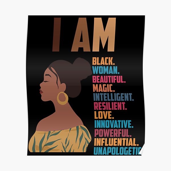"Black Woman Black History Month African-American History Month" Poster ...