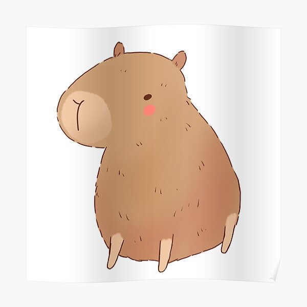 "Cute capybara illustration " Poster for Sale by Mayarart | Redbubble