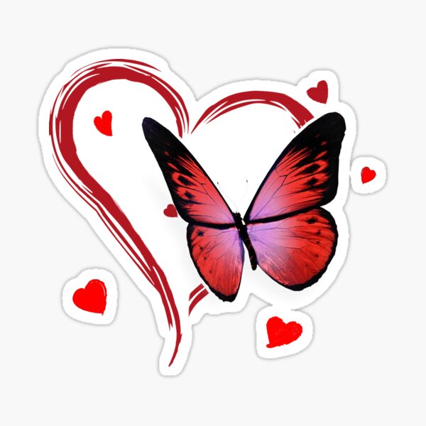 "Butterfly heart" Sticker for Sale by Kardexsin | Redbubble