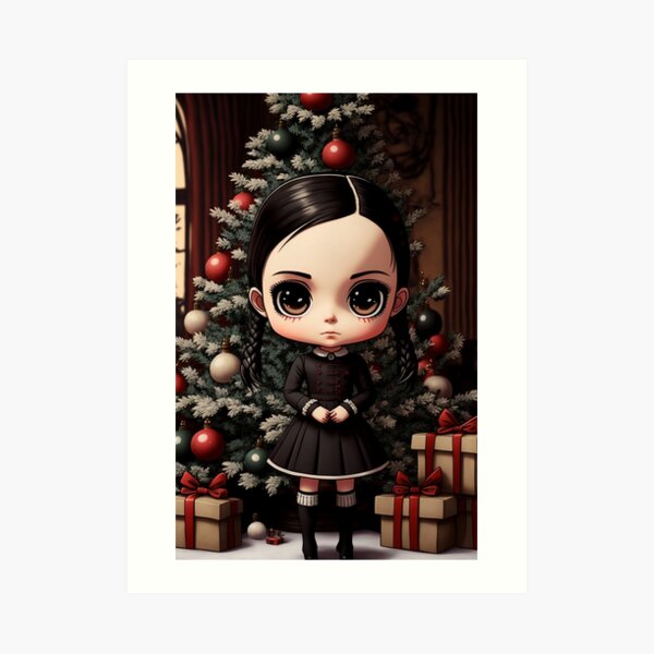 "Wednesday Addams Christmas" Art Print for Sale by JigglePeek | Redbubble