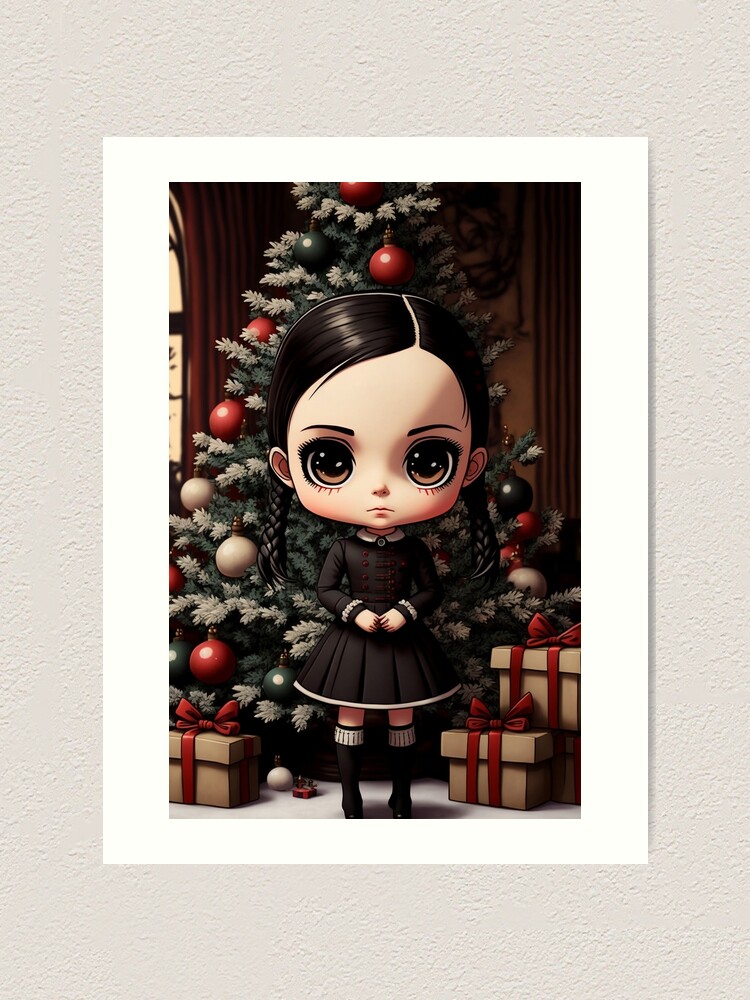 "Wednesday Addams Christmas" Art Print for Sale by JigglePeek | Redbubble