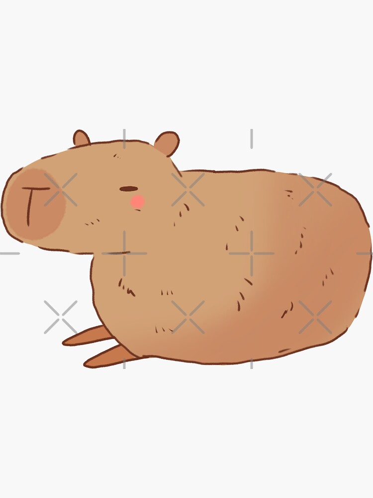 "Cute sleepy capybara illustration " Sticker for Sale by Mayarart ...