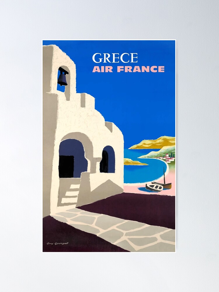 "1959 Air France Greece Travel Poster" Poster for Sale by retrographics | Redbubble