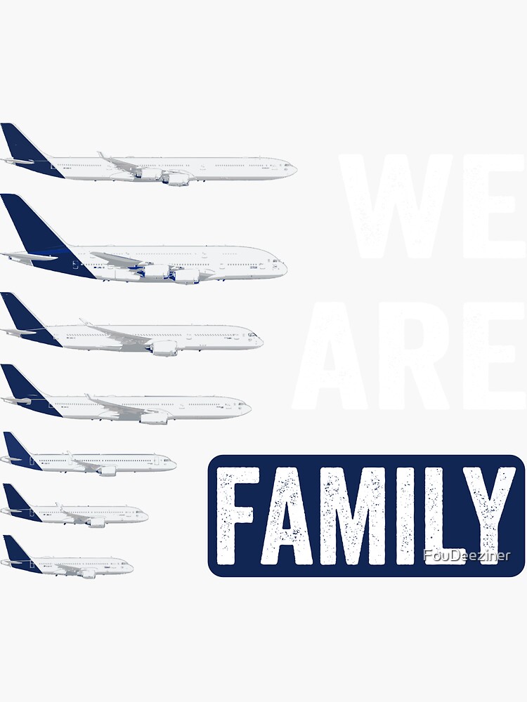 "Airbus plane family - gift pilot" Sticker for Sale by FouDeeziner ...