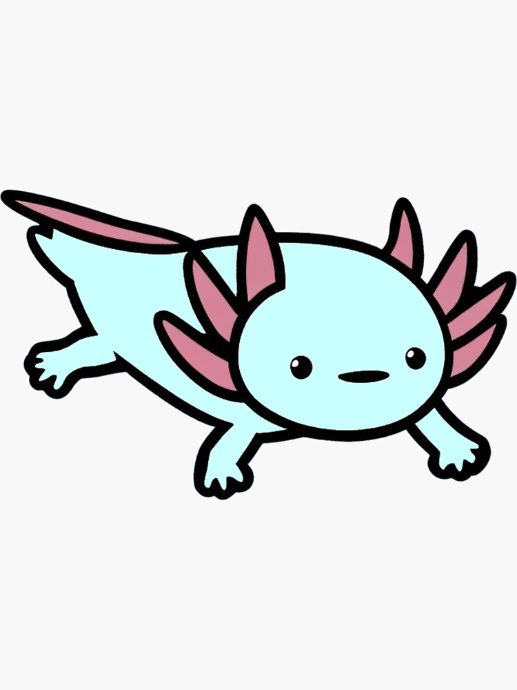 "Cyan Axolotl" Sticker for Sale by KinDesignsDogs | Redbubble