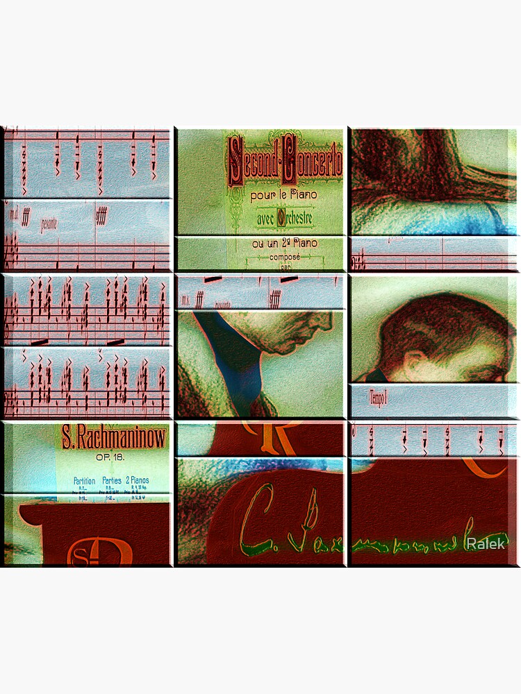 "AMAZING PAINTING ABSTRACT PORTRAIT OF SERGEI RACHMANINOFF PIANIST ...