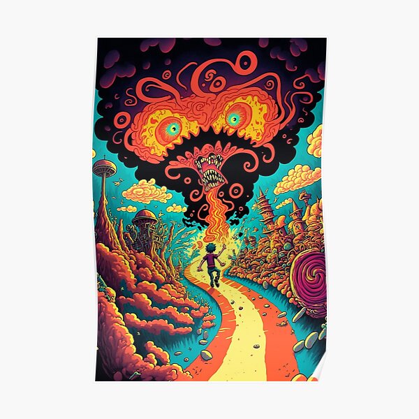 "Trippy Explosion Retrowave" Poster for Sale by Soda-Pop-Art-87 | Redbubble