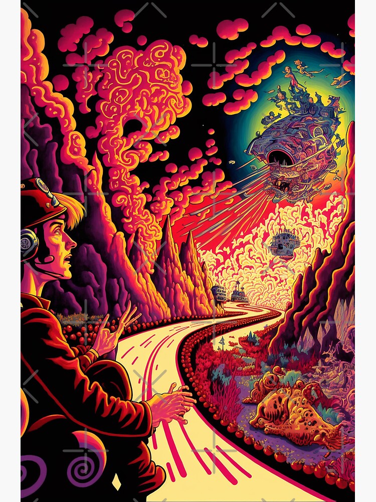 "Trippy Highway Retrowave" Sticker for Sale by Soda-Pop-Art-87 | Redbubble