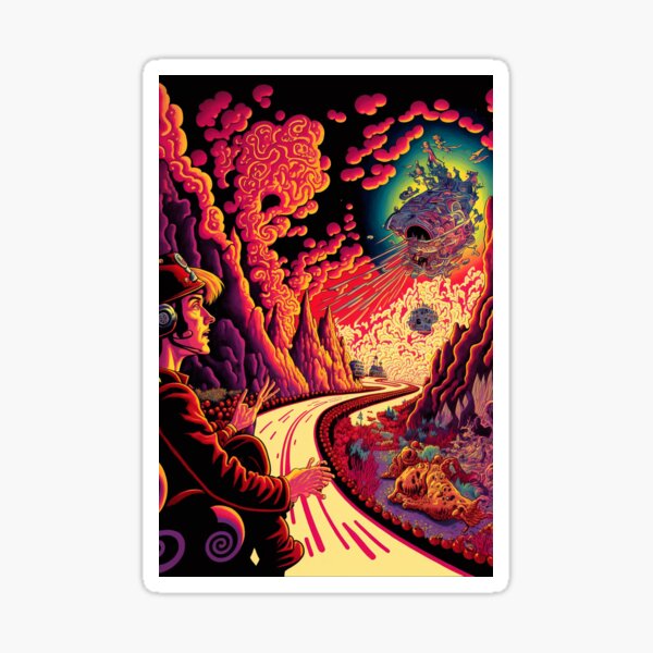 "Trippy Highway Retrowave" Sticker for Sale by Soda-Pop-Art-87 | Redbubble