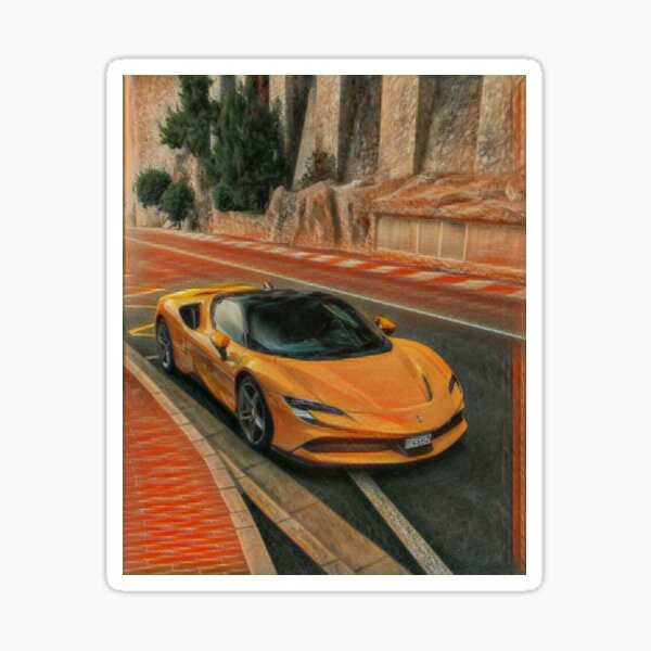 "Ferrari SF90" Sticker for Sale by OrangeCars | Redbubble