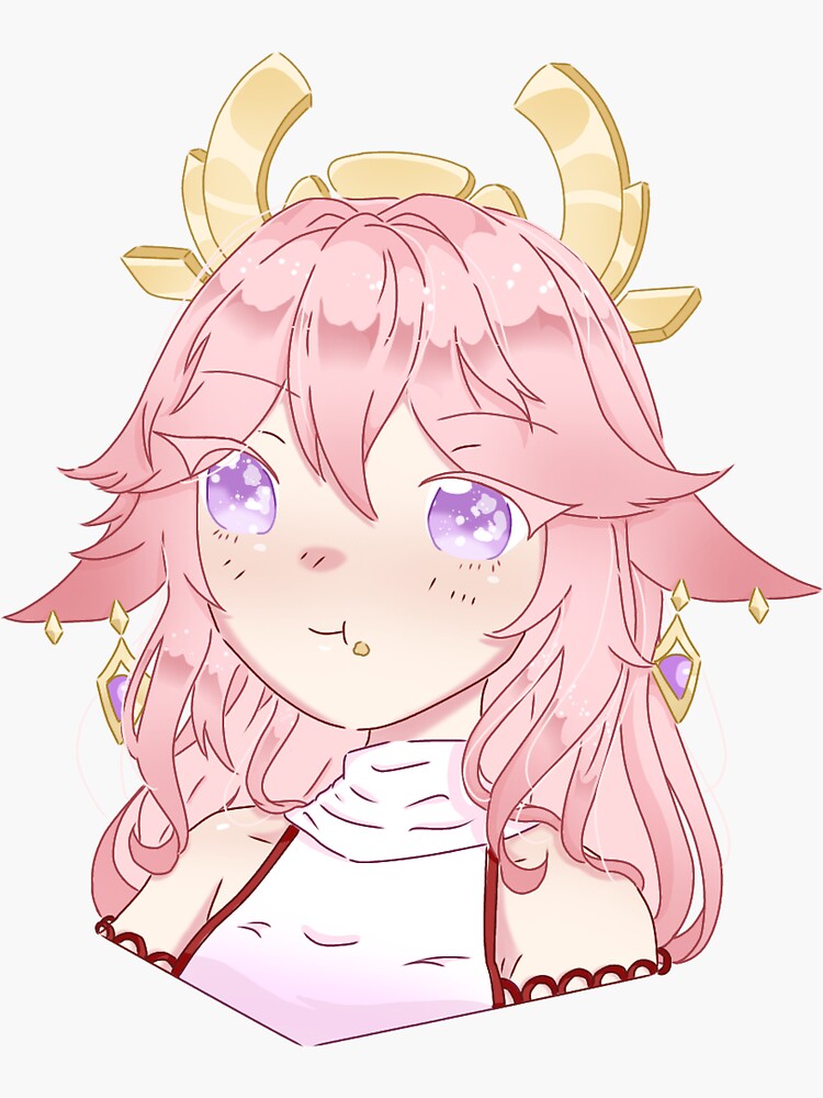 "Yae Miko / Genshin Impact" Sticker for Sale by Pinkaii | Redbubble