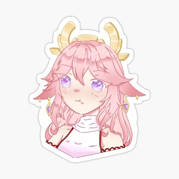 "Yae Miko / Genshin Impact" Sticker for Sale by Pinkaii | Redbubble