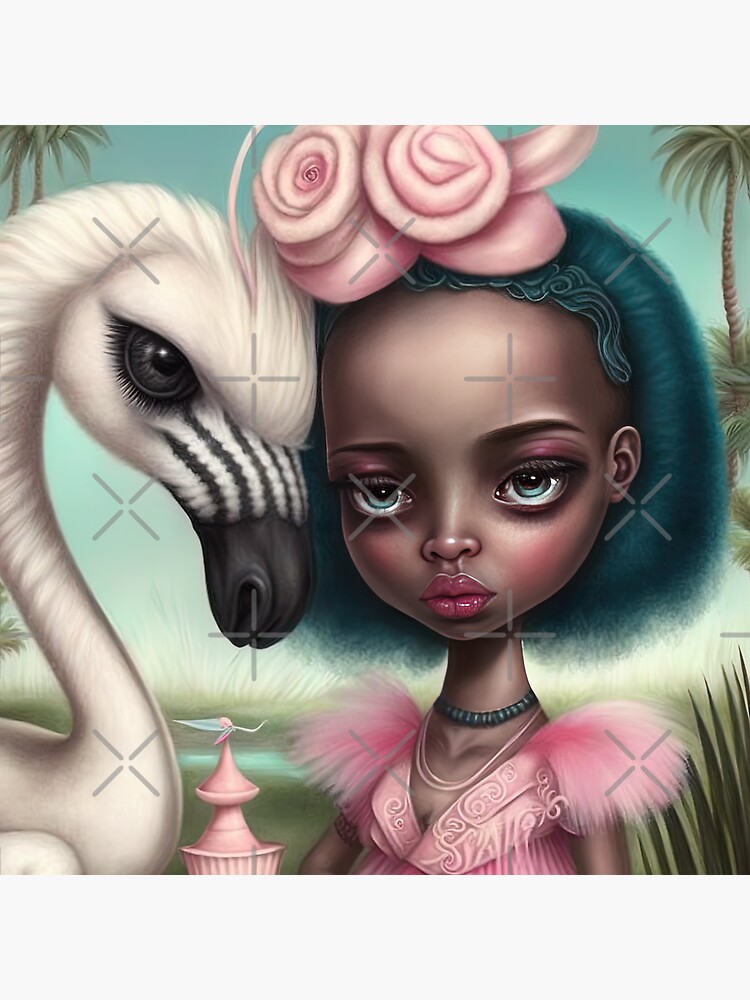 "Alice with Flamingo 11 - Alice in Wonderland" Sticker for Sale by ...