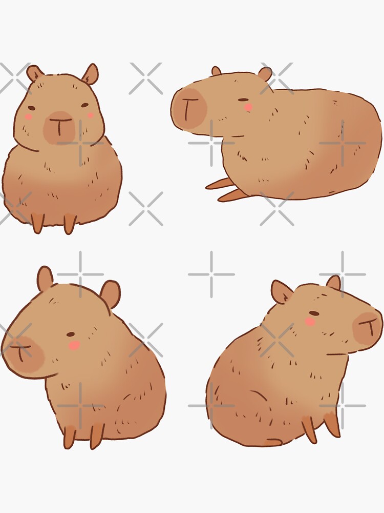 "Cute capybaras illustration " Sticker for Sale by Mayarart | Redbubble
