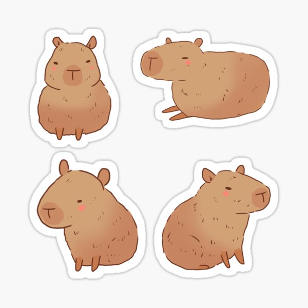 "Cute capybaras illustration " Sticker for Sale by Mayarart | Redbubble