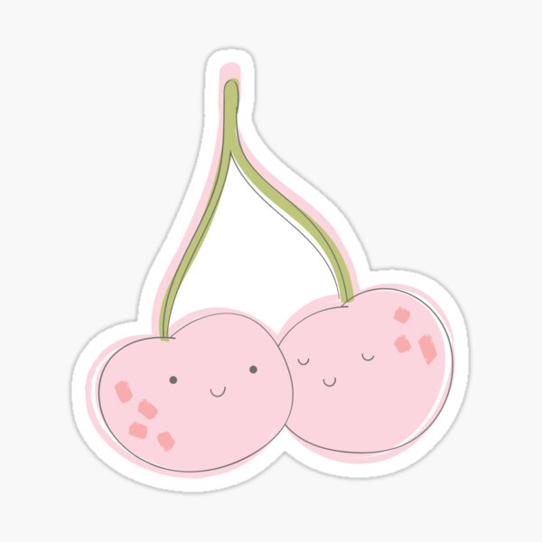 "Pastel pink Kawaii cherries " Sticker for Sale by dreamingoutwest ...