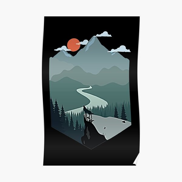 "Wolf on a cliff" Poster for Sale by VuleVoo | Redbubble