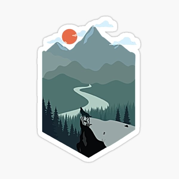 "Wolf on a cliff" Sticker for Sale by VuleVoo | Redbubble