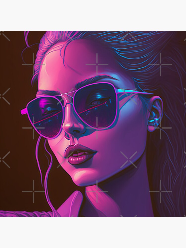 "Synthwave Beauty" Sticker for Sale by Soda-Pop-Art-87 | Redbubble