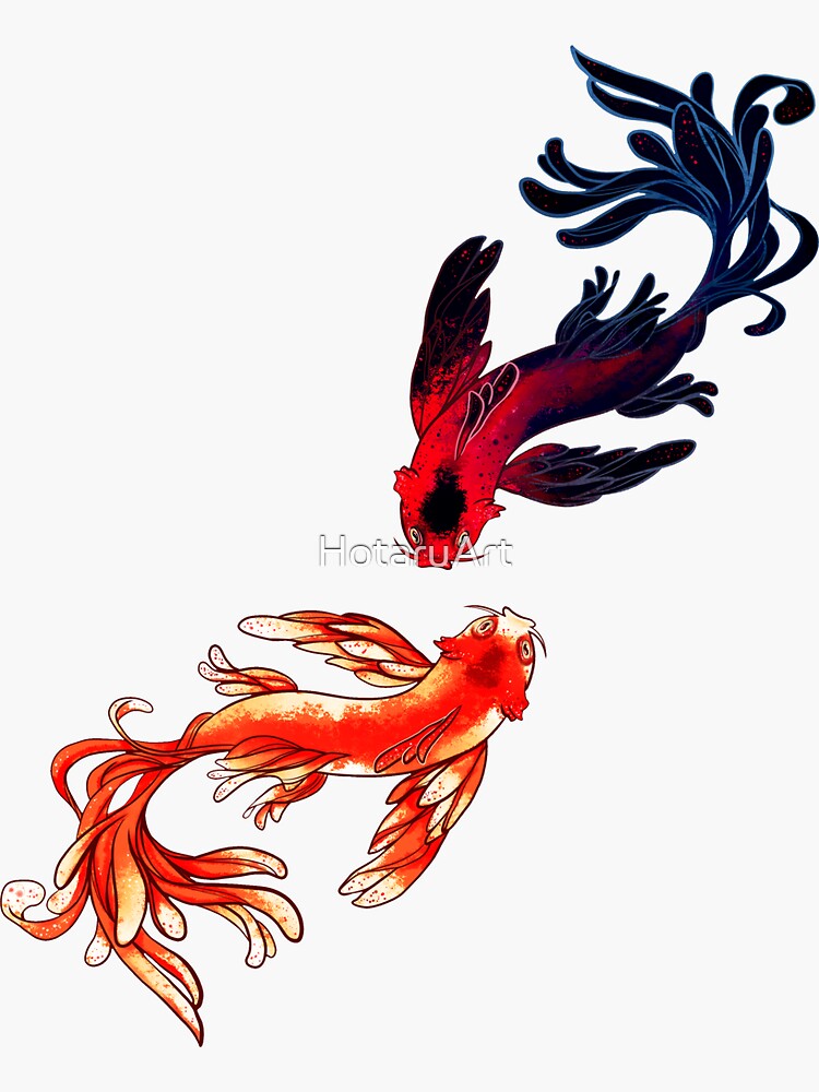 "Japanese Koi Fish Design" Sticker for Sale by HotaruArt | Redbubble