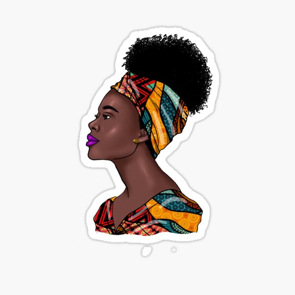 "Afro t shirt, African Pattern, Beautiful African Woman." Sticker for ...