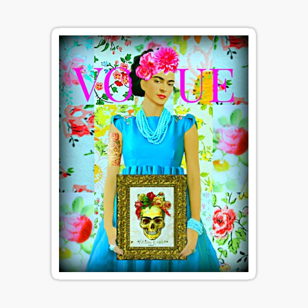 "Frida Kahlo Colorful Magazine Cover" Sticker for Sale by ...