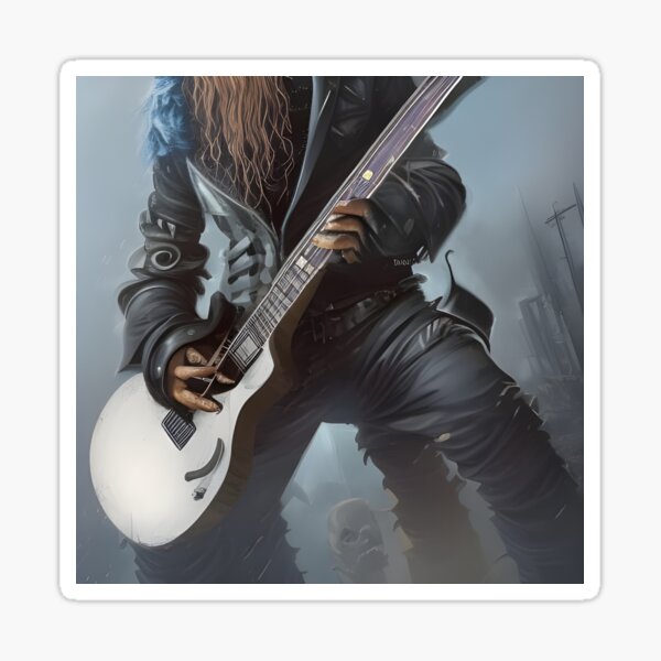"Metal Guitarist" Sticker for Sale by Mr-Saxon | Redbubble