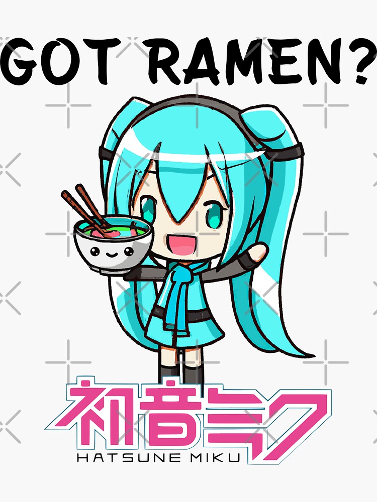 "Chibi Hatsune Miku - Got Ramen?" Sticker for Sale by SmileMedia ...