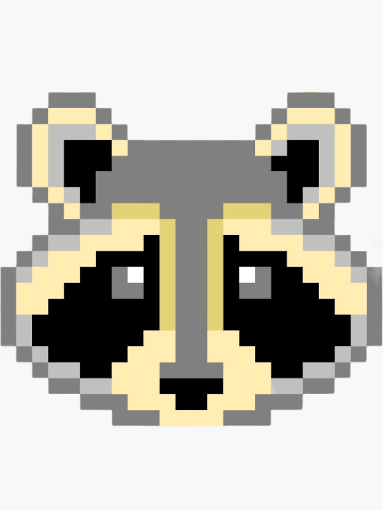 "Pixel art Raccoon " Sticker for Sale by Gala-life1 | Redbubble