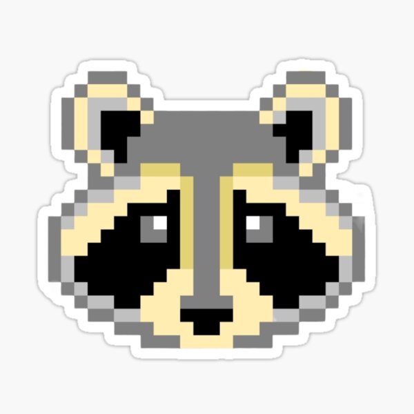 "Pixel art Raccoon " Sticker for Sale by Gala-life1 | Redbubble