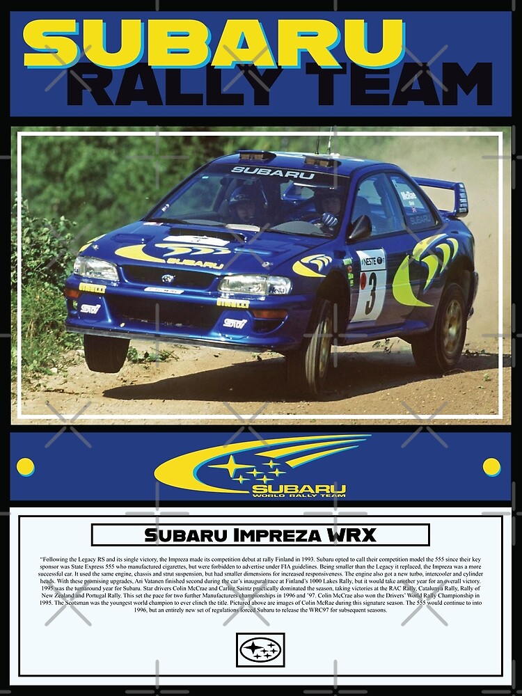 "SUBARU WRX WORLD RALLY" Poster for Sale by JDMXxports | Redbubble