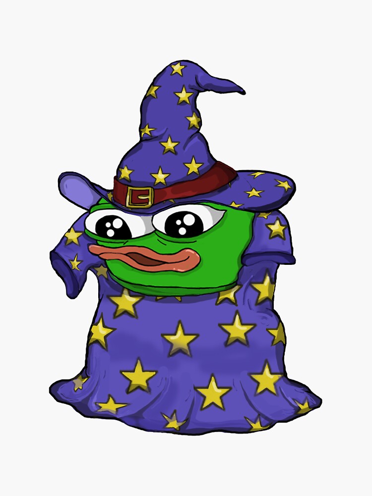 "Cute Wizard Pepe" Sticker for Sale by CryptoScape | Redbubble