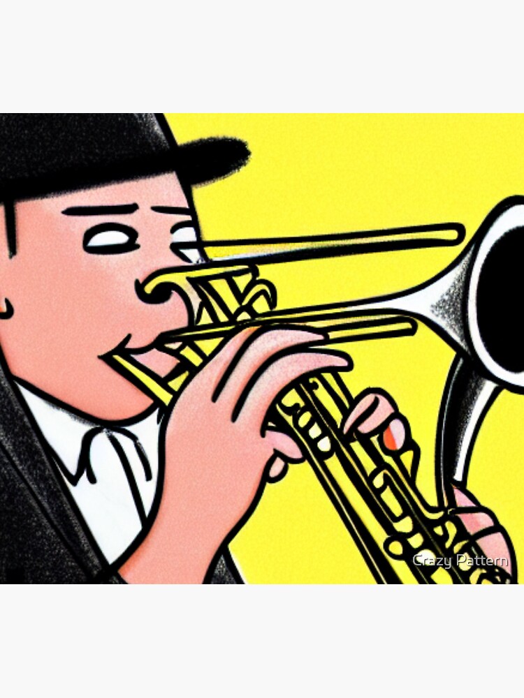 "Funny Trumpet Sarcastic Trumpet Player Jazz Band Trombone" Sticker for ...