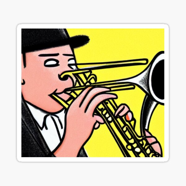 "Funny Trumpet Sarcastic Trumpet Player Jazz Band Trombone" Sticker for ...