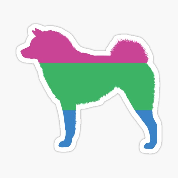 "Japanese Akita Inu Silhouette Poly Pride" Sticker for Sale by ...