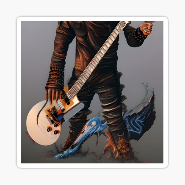 "Metal Guitarist" Sticker for Sale by Mr-Saxon | Redbubble