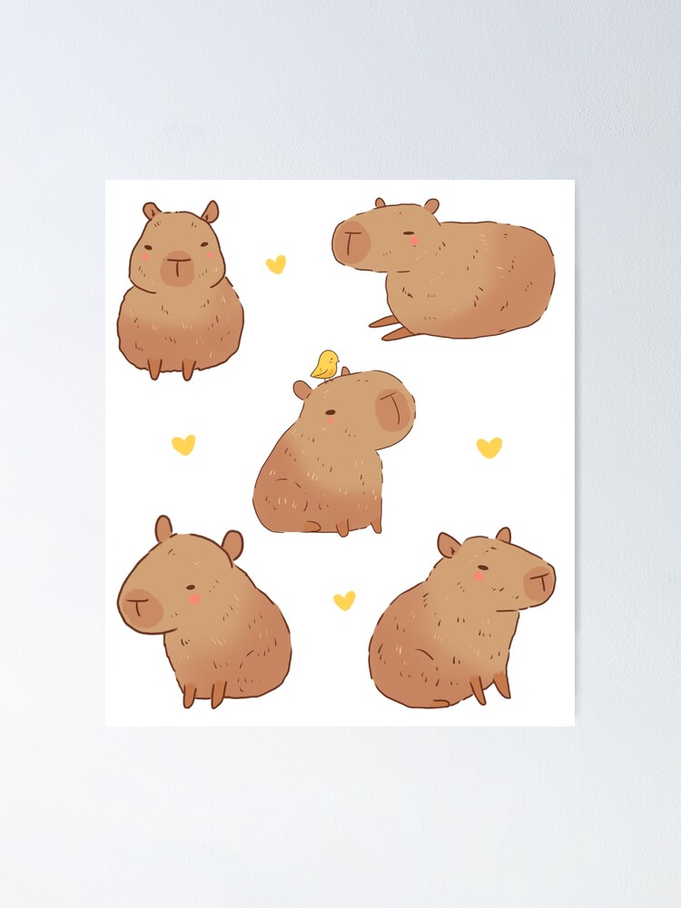 "capybaras drawing " Poster for Sale by Mayarart | Redbubble