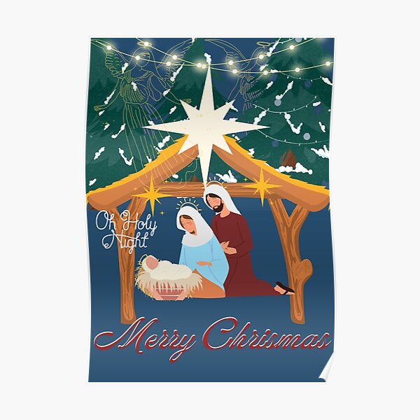 "Oh holy night starlight of Bethlehem mary, Joseph and Baby Jesus in ...