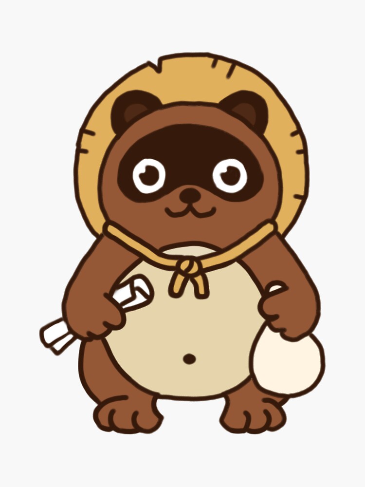 "Tanuki in a sun hat " Sticker for Sale by jilli1103 | Redbubble
