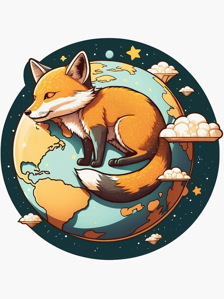 "Atlantic Fox protecting Planet Earth with its gaze" Sticker for Sale ...