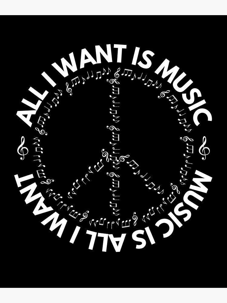 "Peace Symbol and Music Notes" Poster for Sale by Ruthprints | Redbubble